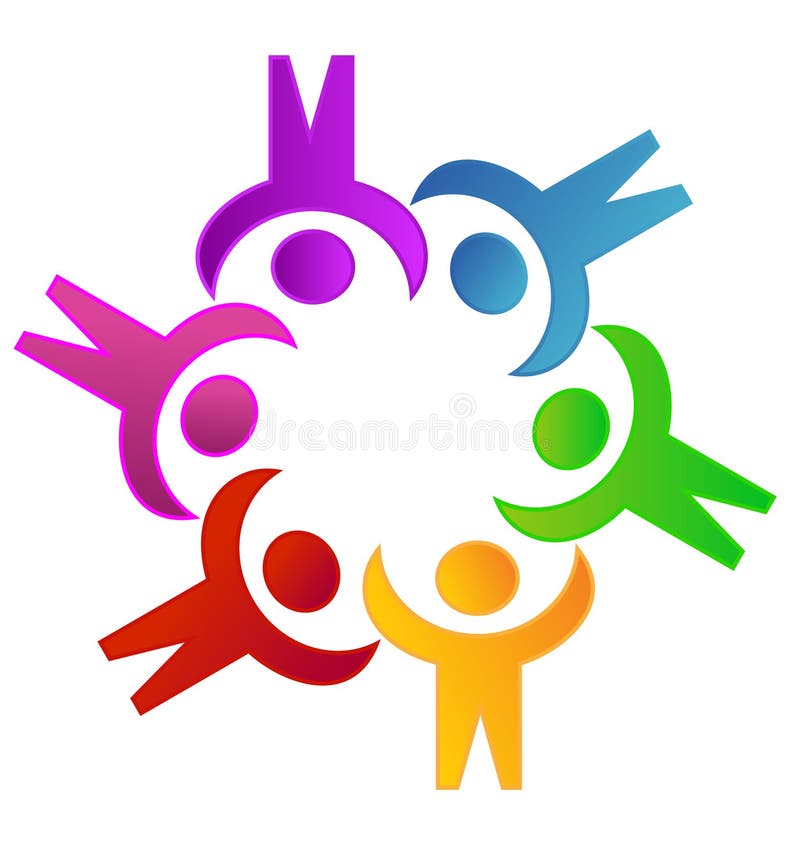 Colorful People Partnership Teamwork. Vector Logo Symbol Stock Vector ...
