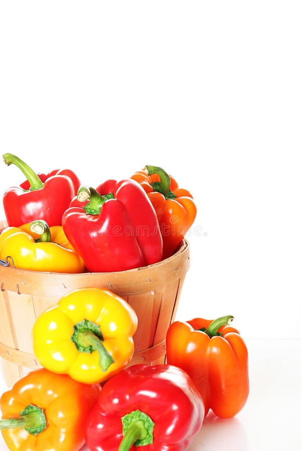 Colorful Pepper Basket Vertical Stock Photo - Image of crisp, sliced ...