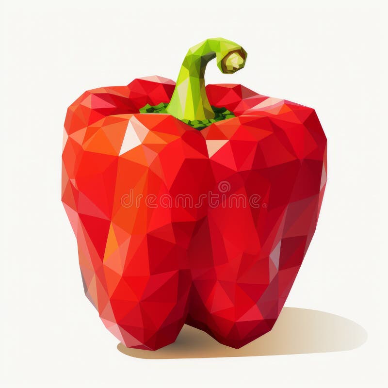 Distinctive Low Poly Pepper Illustration with Crisp Graphic Design ...