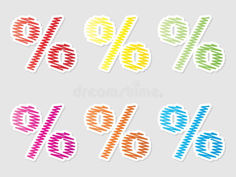 Colorful Percent OFF Icons stock vector. Illustration of haggle - 9025090