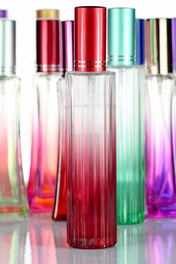 Colorful of Perfume Bottles. Stock Image - Image of fragrance, color ...