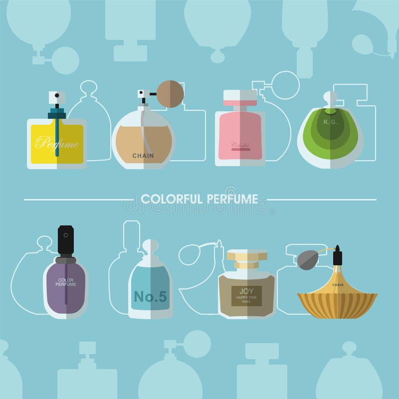 Colorful Perfume stock vector. Illustration of blue, brown - 40187156
