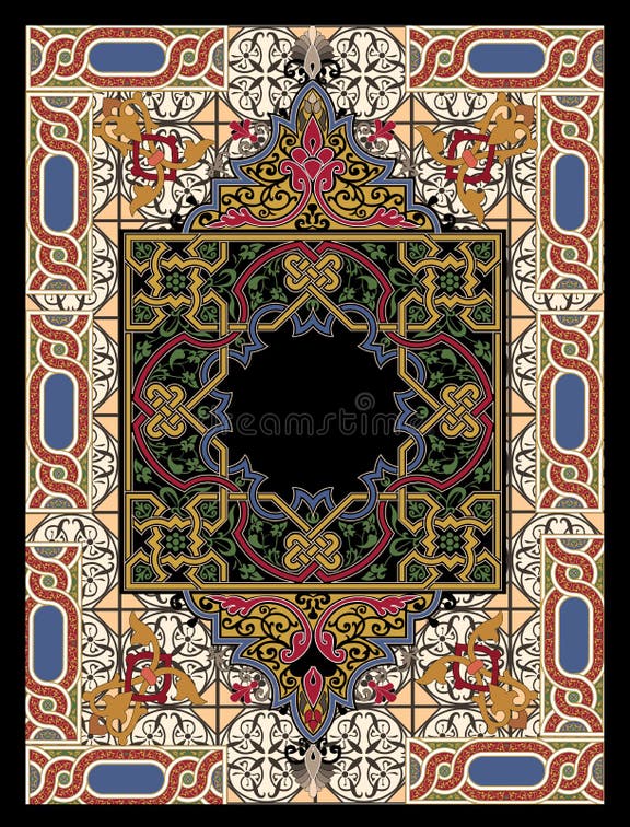 Colorful Persian rug stock illustration. Illustration of decorative ...