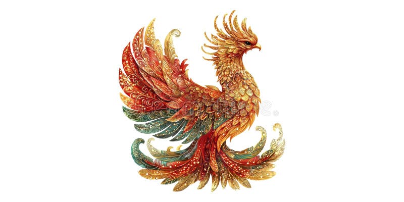 Colorful Phoenix Painting stock image. Image of artistic - 300713801