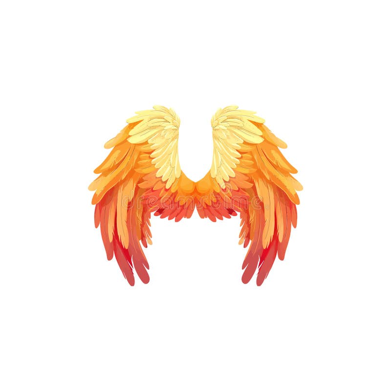 Colorful Phoenix Wings. Vector Illustration Stock Illustration ...