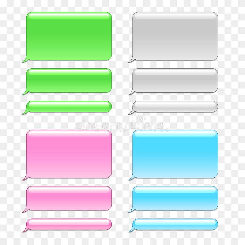 Colorful Phone Chat Bubbles Isolated Vector Set Stock Vector ...