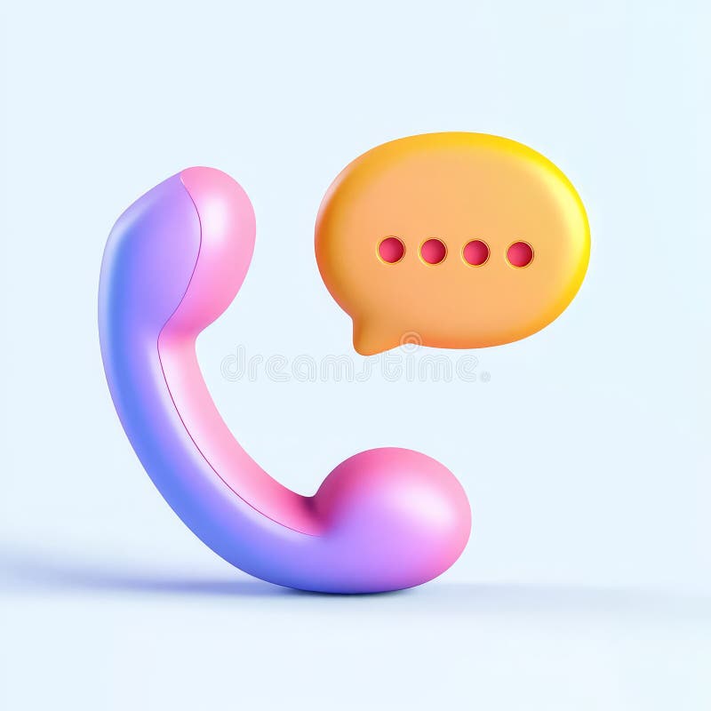 Colorful Phone Handset with Speech Bubble, Symbolizing Communication ...