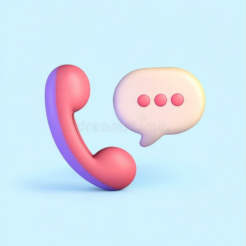 Colorful Phone Handset with Speech Bubble, Symbolizing Communication ...