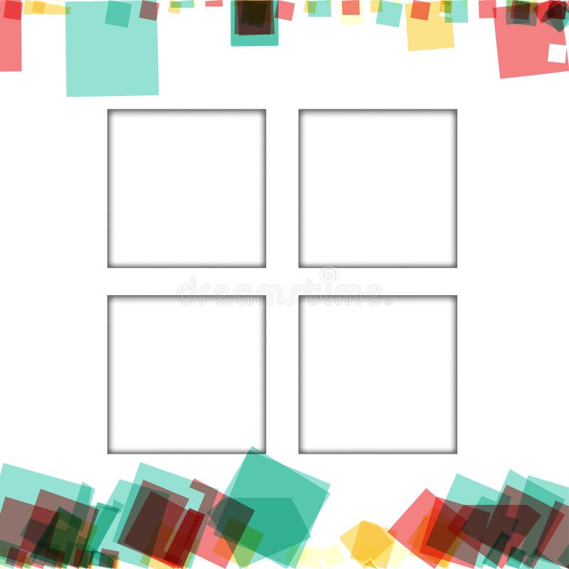 Colorful Photo Frames, Vector Illustrations. Square Borders with ...