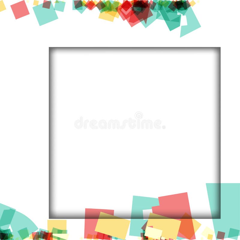Colorful Photo Frames, Vector Illustrations. Square Borders with ...