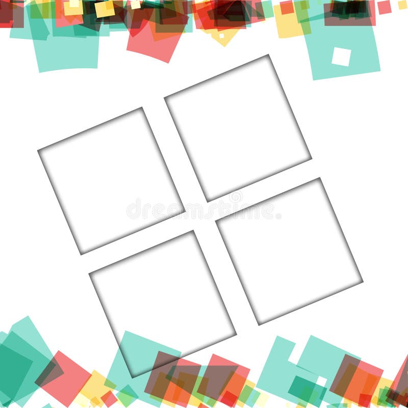 Colorful Photo Frames, Vector Illustrations. Square Borders with ...