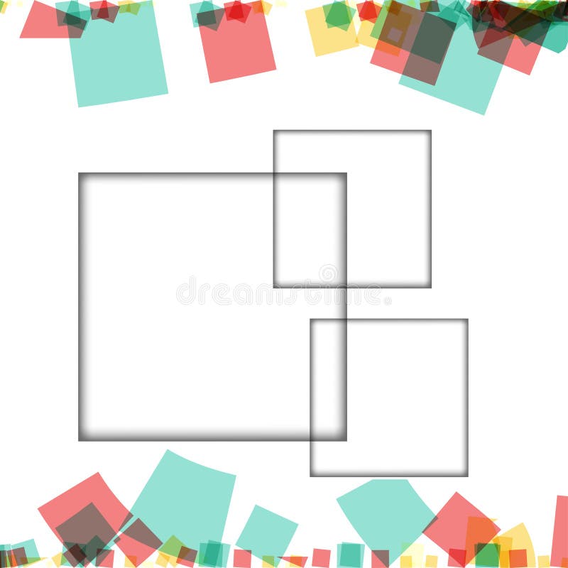Colorful Photo Frames, Vector Illustrations. Square Borders with ...