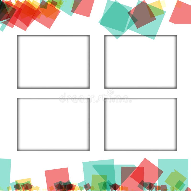 Colorful Photo Frames, Vector Illustrations. Square Borders With ...