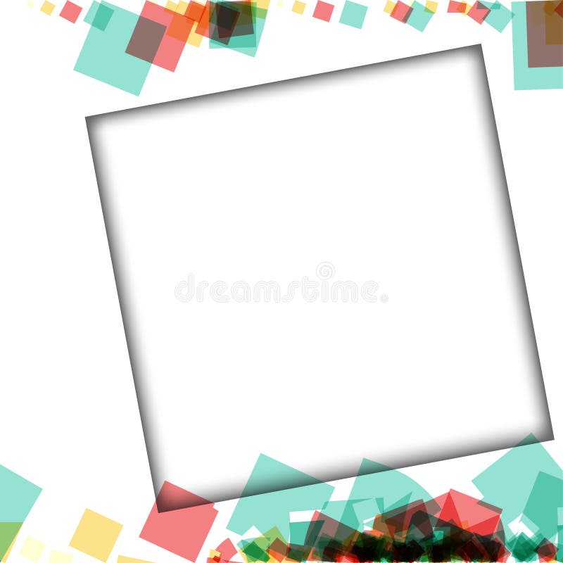 Colorful Photo Frames, Vector Illustrations. Square Borders with ...