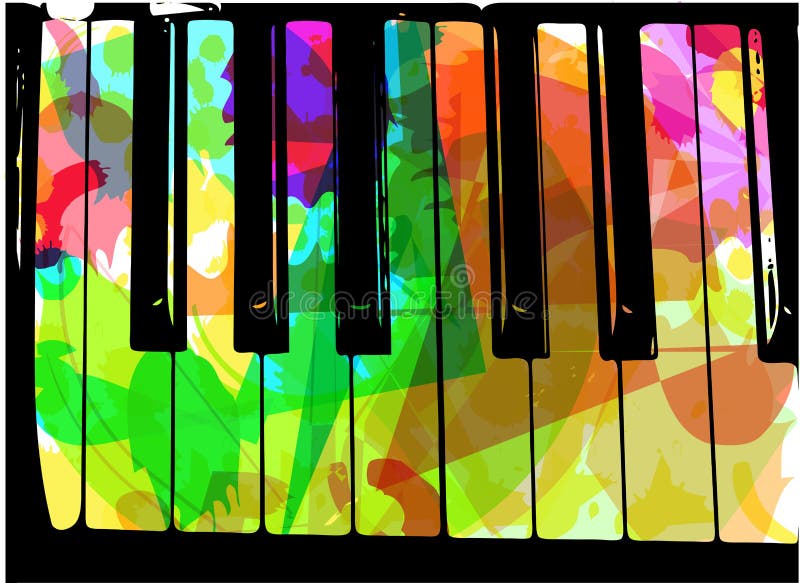 Colorful Piano Keys, Keyboard in Rainbow Colors Stock Illustration ...