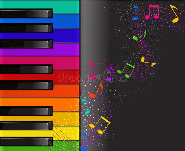 Colorful Music Notes Piano Keyboard Stock Illustrations – 889 Colorful ...