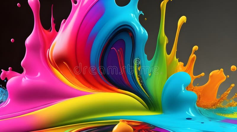 A Colorful Picture of a Rainbow Colored Splash Stock Illustration ...