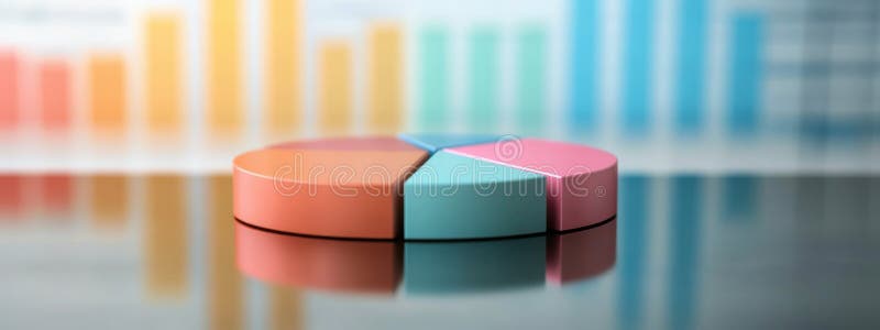 Colorful Pie Chart with Abstract Bar Graphs in the Background ...