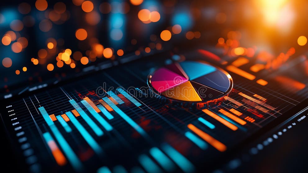 Colorful Pie Chart and Bar Graph Displaying Business Data with Vibrant ...