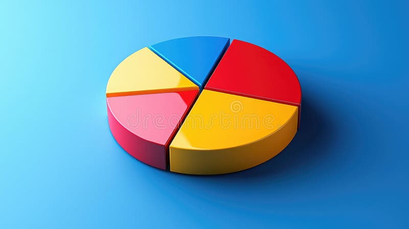 Colorful Pie Chart on a Blue Background, Ideal for Presentations and ...