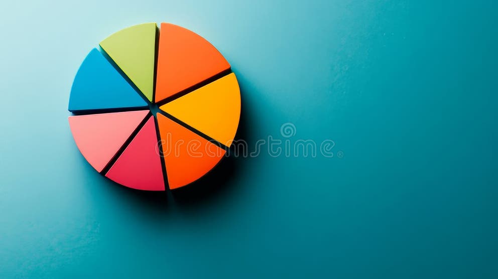 Colorful Pie Chart on a Blue Background. Perfect for Infographics ...