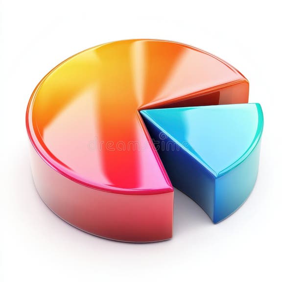 A Colorful Pie Chart with a 3D Effect, Illustrating Data Segmentation ...