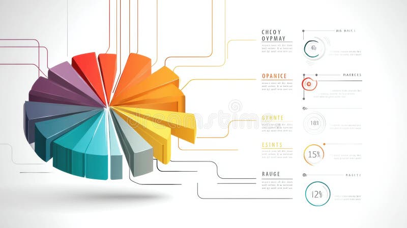 Colorful Pie Chart with Data Placeholders Illustrating Various Market ...