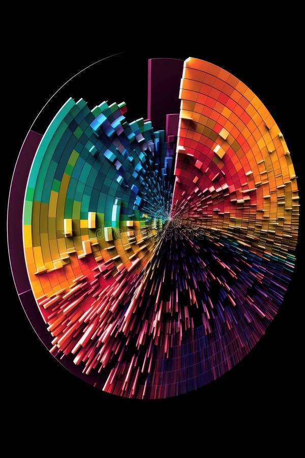 Colorful Pie Chart on a Digital Screen Stock Illustration ...