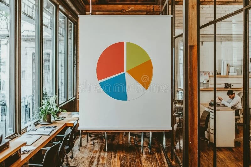 Modern Office Pie Chart Presentation Stock Illustration - Illustration ...