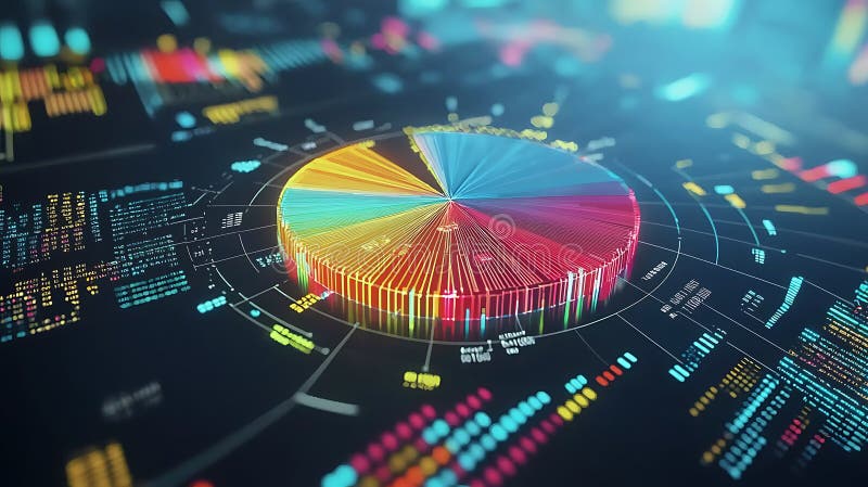 A Colorful Pie Chart is Displayed on a Computer Screen Stock ...