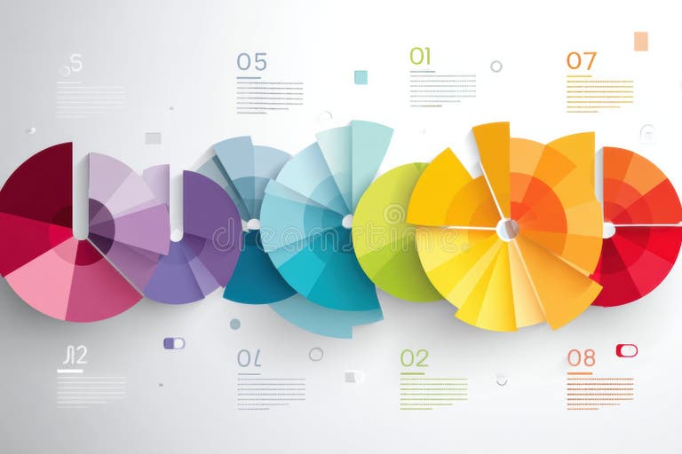 Colorful Pie Chart Displaying Data Segments with Text Placeholders on a ...