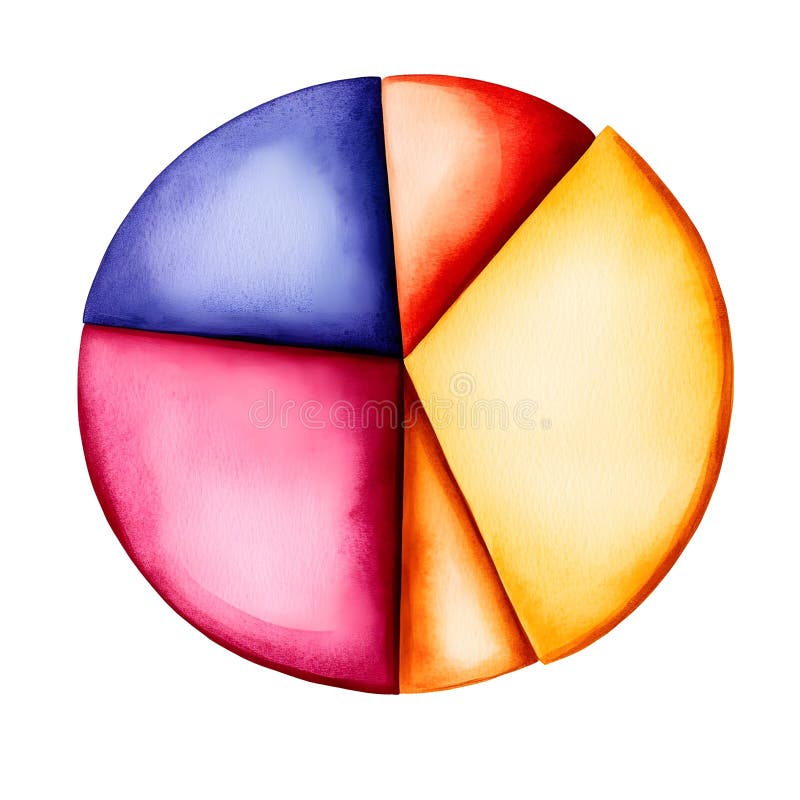 A Colorful Pie Chart is Divided into Four Pieces Stock Illustration ...