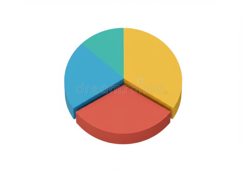 A Colorful Pie Chart with Four Different Sections Isolated on White ...
