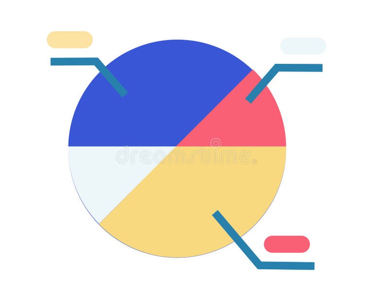 Colorful Pie Chart with Four Segments and Data Pointers. Infographic ...