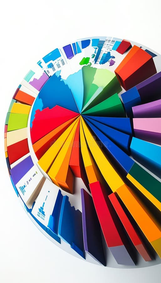 Colorful Pie Chart Globe Visualizing Stock Illustrations – 1 Colorful ...