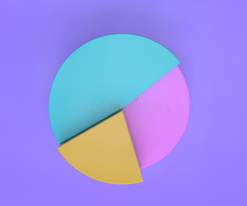 Colorful Pie Chart Graph Icon 3d Illustration, Minimal 3d Render ...