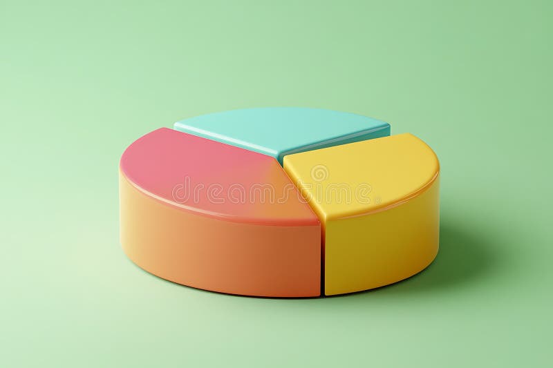 Colorful Pie Chart on Green Background Stock Illustration ...