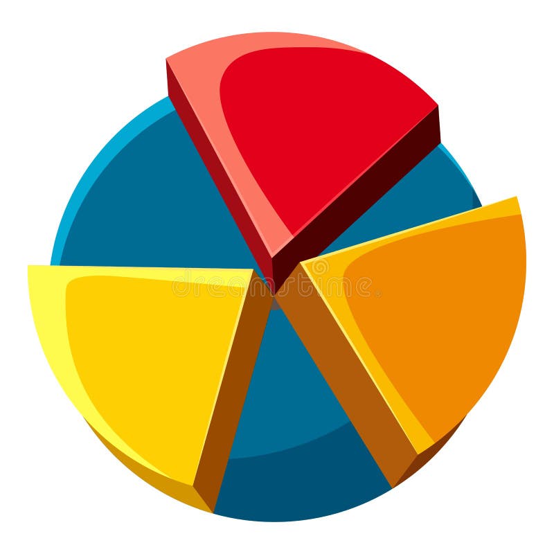 Colorful Pie Chart Icon, Cartoon Style Stock Vector - Illustration of ...