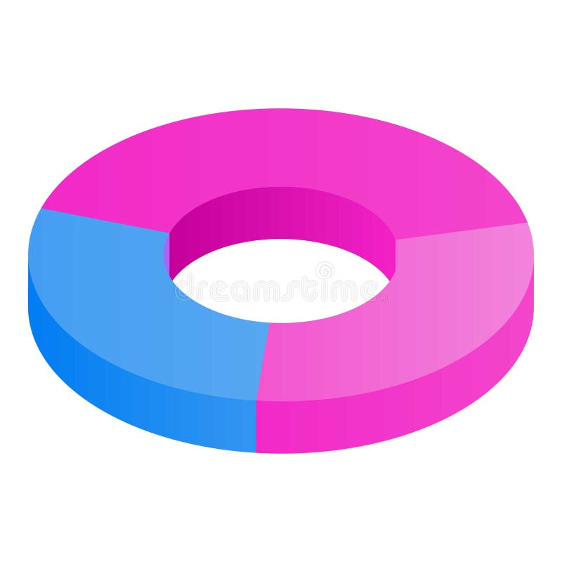 Colorful Pie Chart Icon, Isometric Style Stock Vector - Illustration of ...