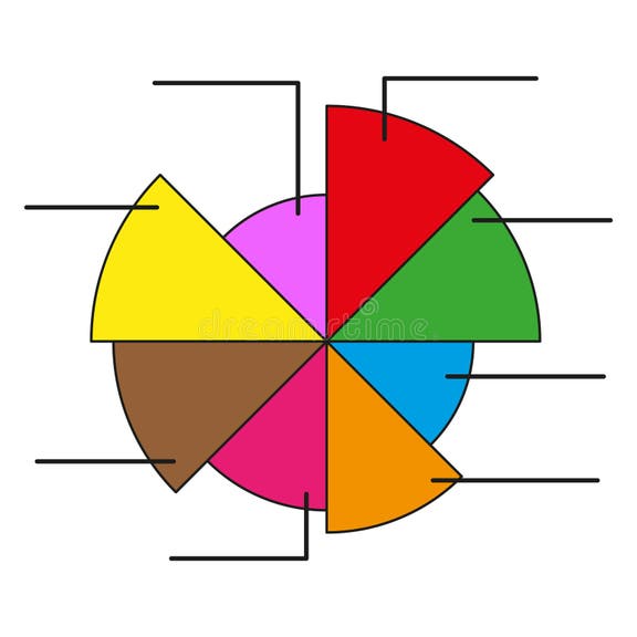 Colorful Pie Chart. Infographic Data Visualization. Segmented Circular Graph. Statistical Vector ...