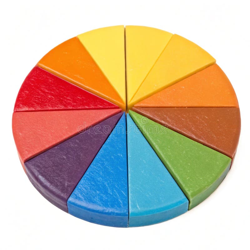 Colorful Pie Chart Isolated on White Background Stock Illustration ...