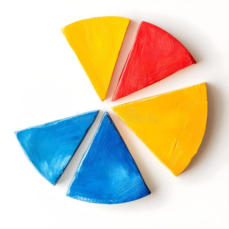 A Colorful Pie Chart is Made of Painted Triangles Stock Illustration ...