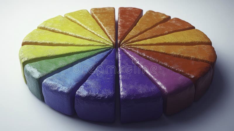 Colorful Pie Chart with Many Slices. Stock Illustration - Illustration ...