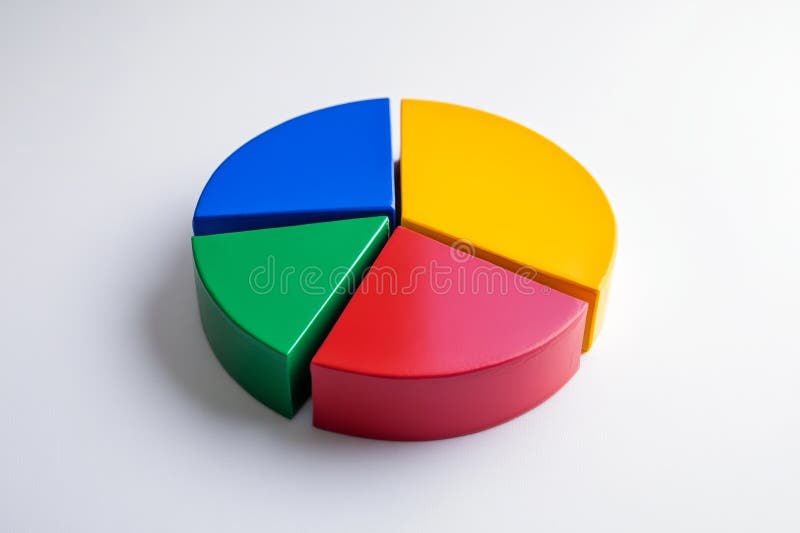 Colorful Pie Chart Model on Plain White Background for Analysis Stock ...