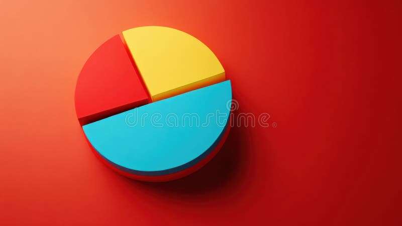 Colorful Pie Chart in Red Yellow Blue Hues Stock Illustration ...
