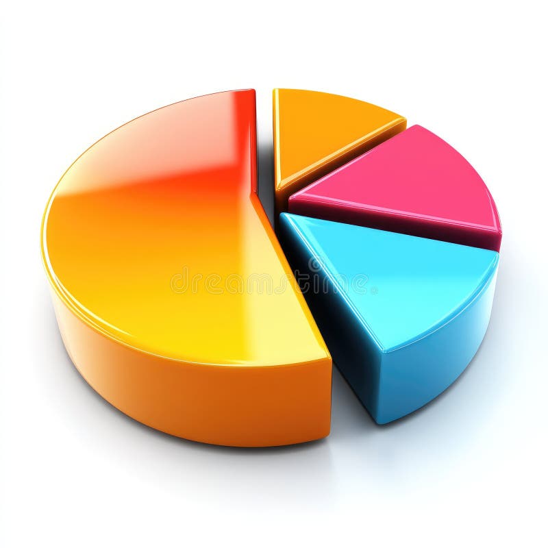 Colorful 3D Pie Chart for Business Presentation and Infographics Stock ...