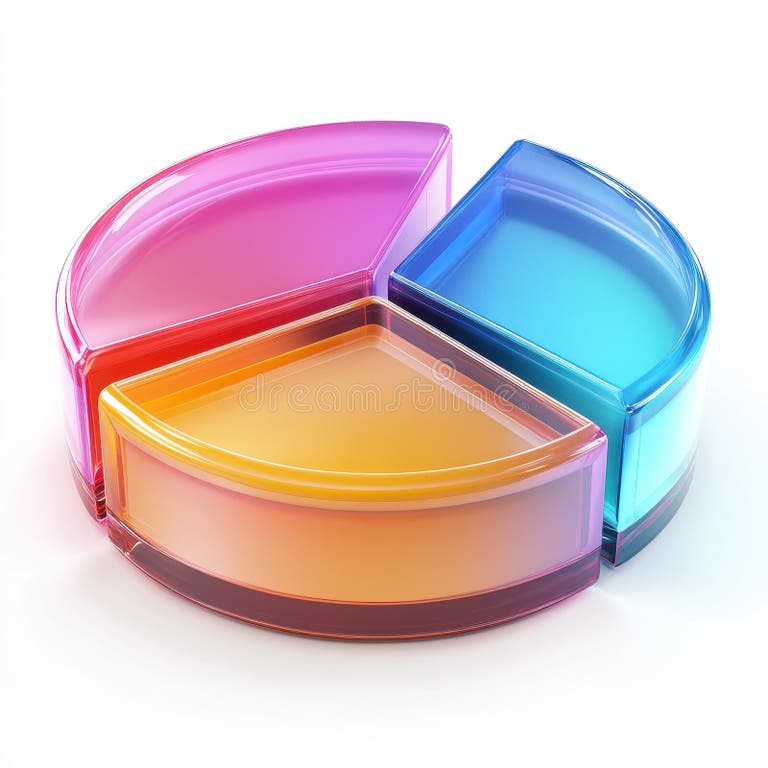 A Colorful Pie Chart Representation with Three Distinct Sections Stock ...