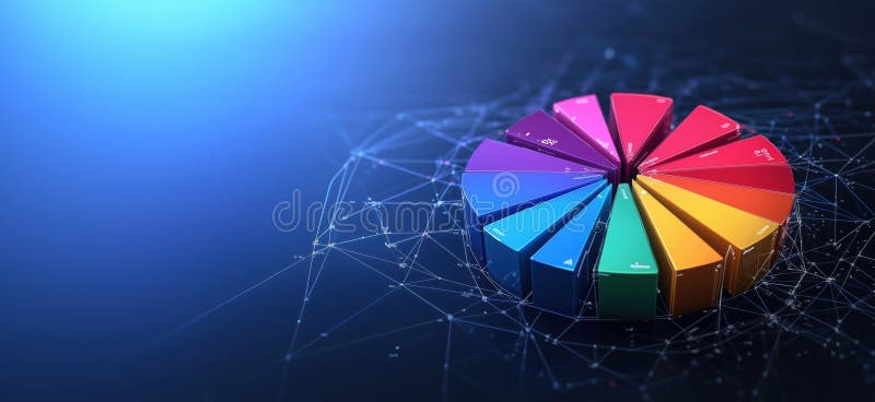 Colorful Pie Chart Representing Data Visualization with Vibrant ...