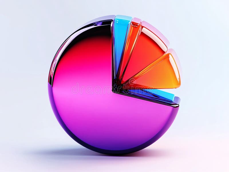 Colorful Pie Chart with Segments Extracted, Gradient Colors, and ...