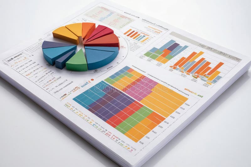 A Colorful Pie Chart is on Top of a White Background Stock Illustration ...